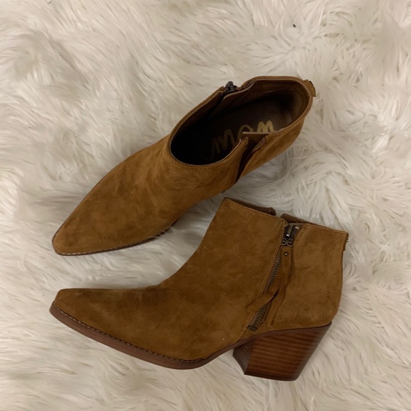 Sam Edelman | Shoes | Sam Edelman Cognac Suede Booties | Poshmark